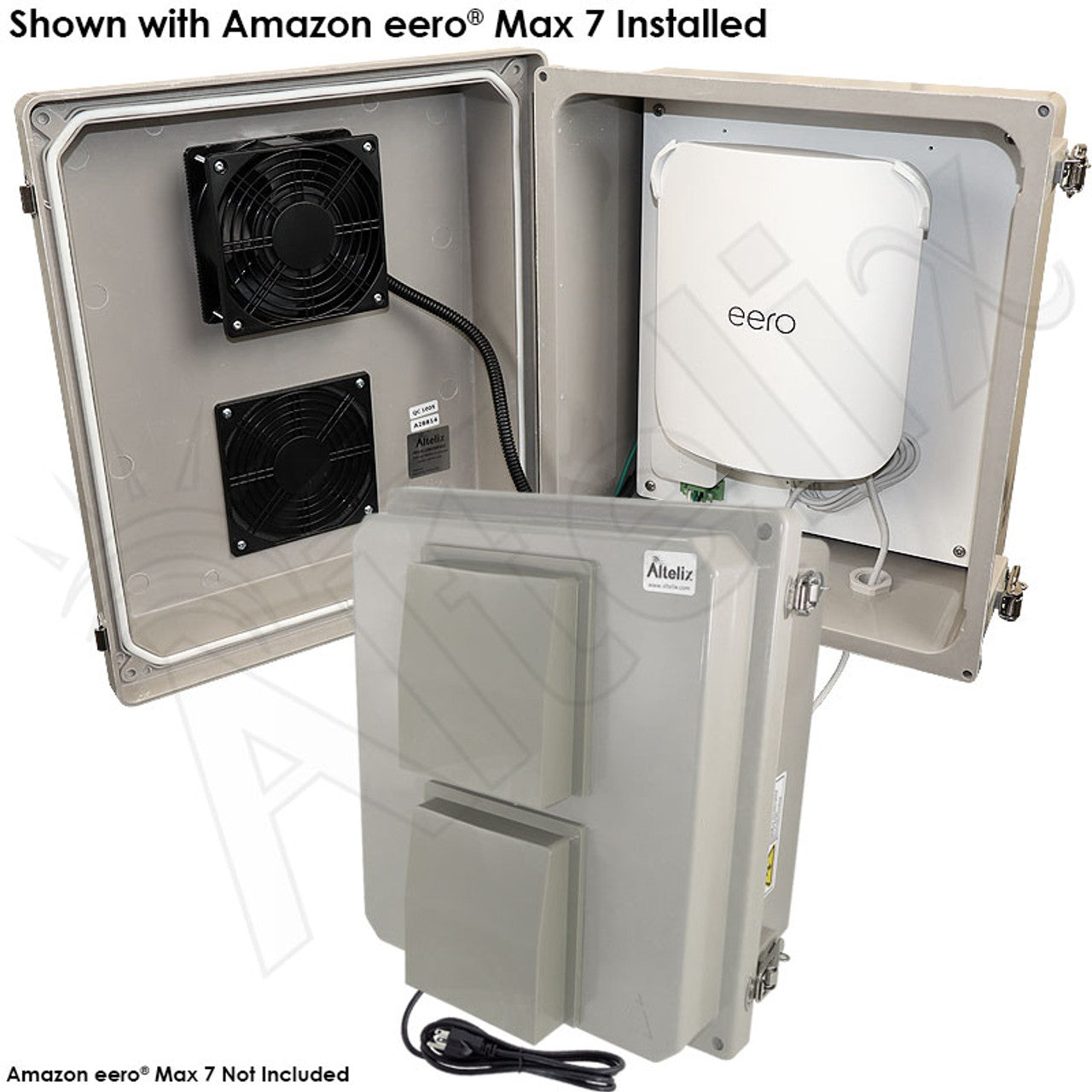 Altelix Fiberglass Weatherproof Fan Cooled Enclosure for Amazon eero ...