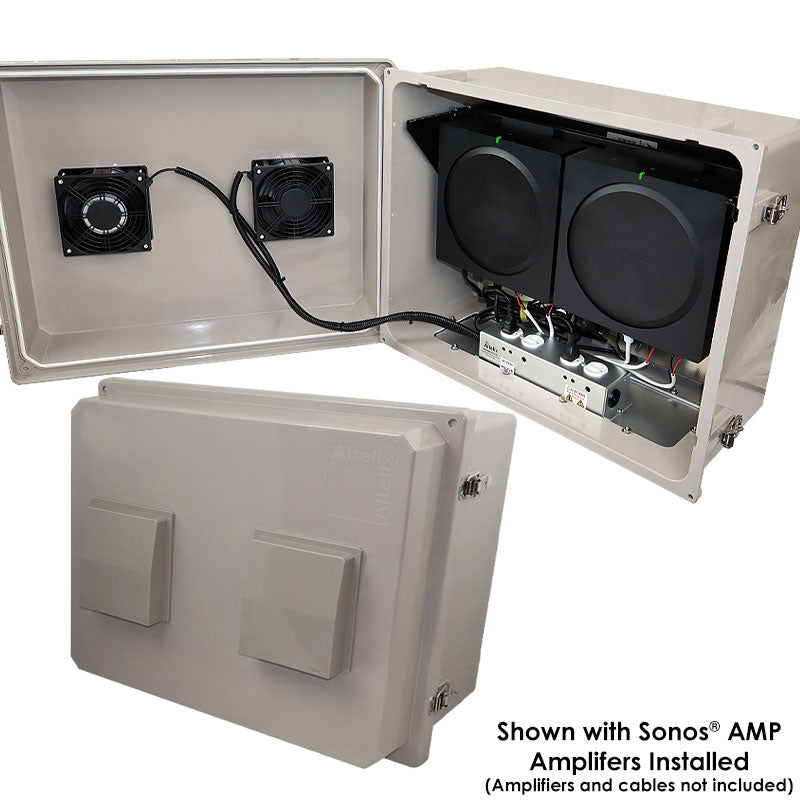 Altelix Weatherproof Dual Sonos® AMP Enclosure with 120 VAC Outlets ...