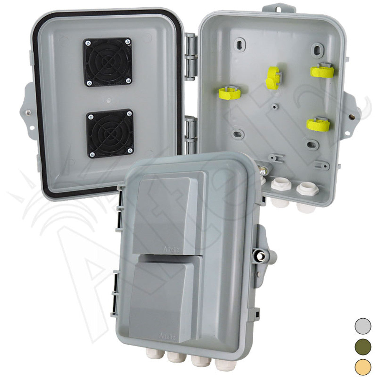 Altelix 9x8x3 PC+ABS Vented Weatherproof NEMA Utility Box with Hinged ...