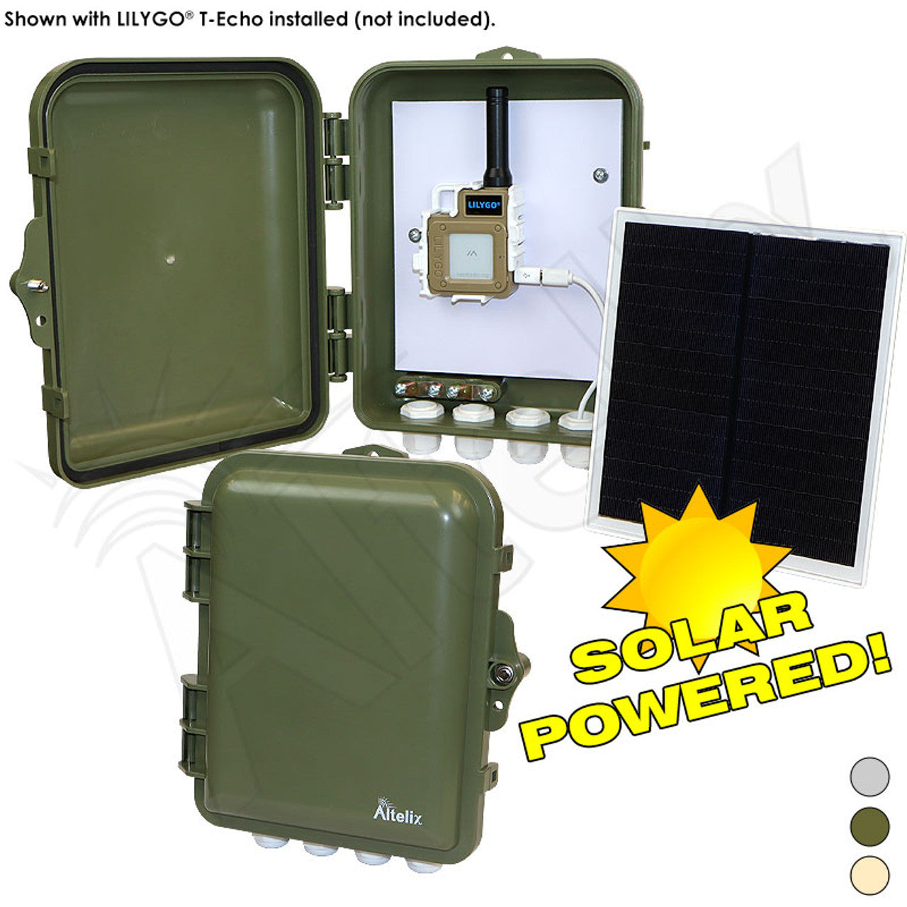 Altelix Solar Powered Weatherproof NEMA 4X Enclosure for LILYGO® T-Ech ...