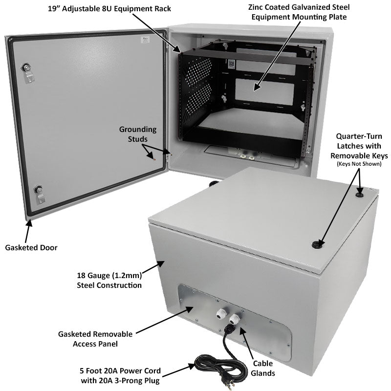 Altelix 120VAC 20A Steel NEMA 4X Enclosure for UPS Power Systems with ...