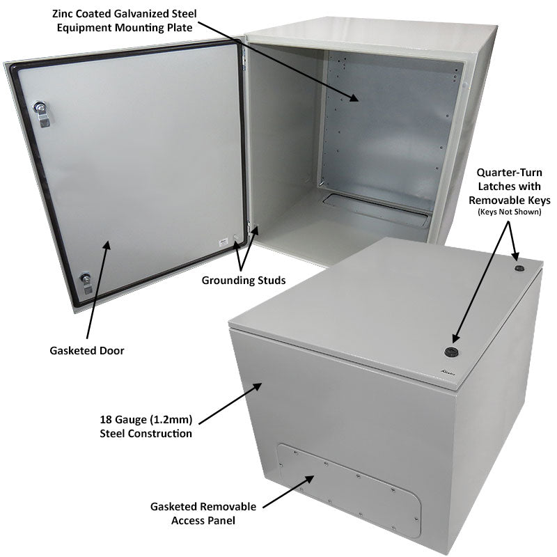 Altelix NEMA 4X Steel Weatherproof Enclosure with Steel Equipment Moun ...
