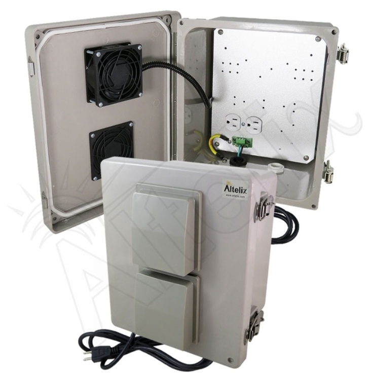 Altelix Vented Fiberglass Weatherproof NEMA Enclosure with Cooling Fan ...