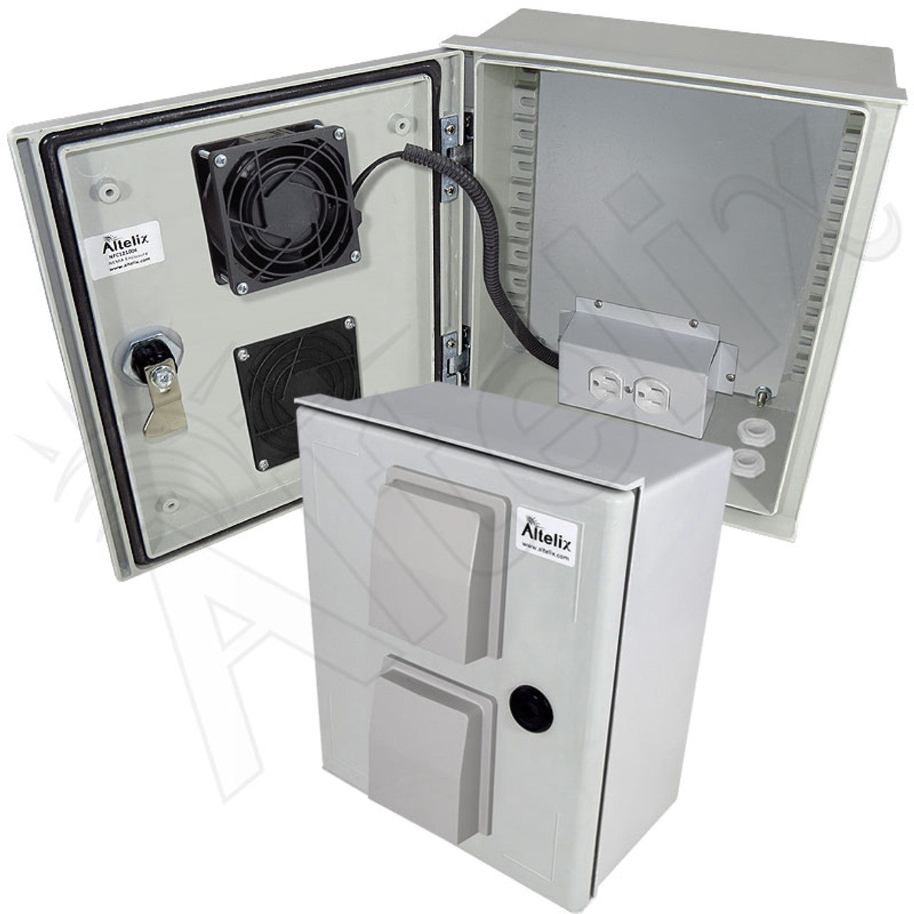 Altelix Vented Fiberglass Weatherproof NEMA Enclosure with Cooling Fan ...