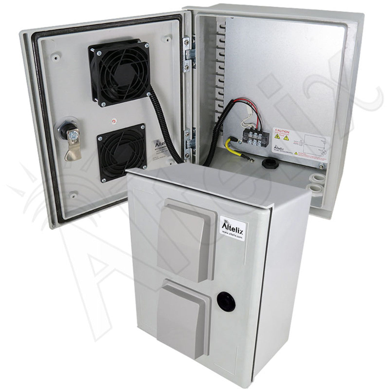Altelix Vented Fiberglass Weatherproof NEMA Enclosure with 12 VDC Cool ...