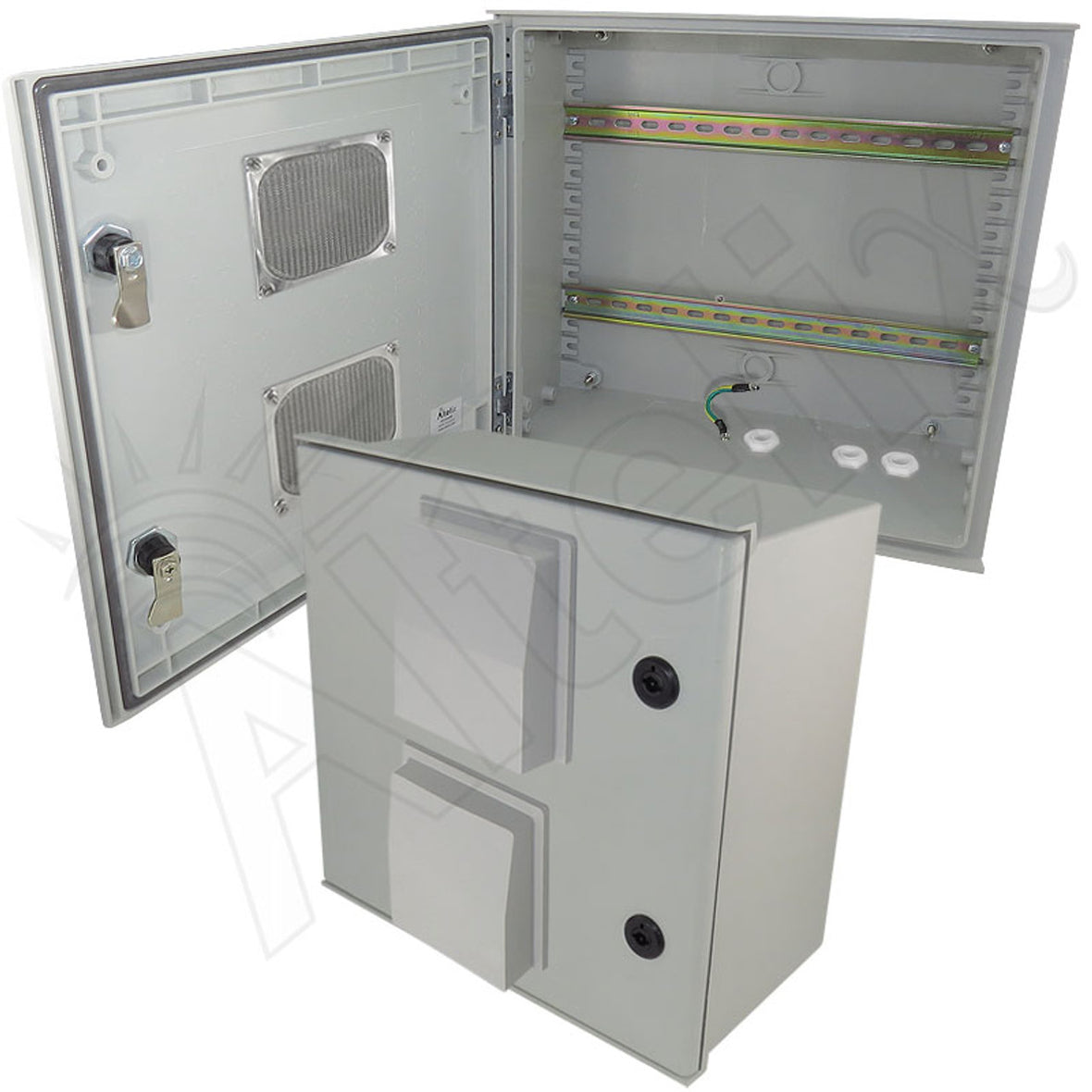 Altelix Vented Industrial DIN Rail Fiberglass Weatherproof NEMA Enclos ...