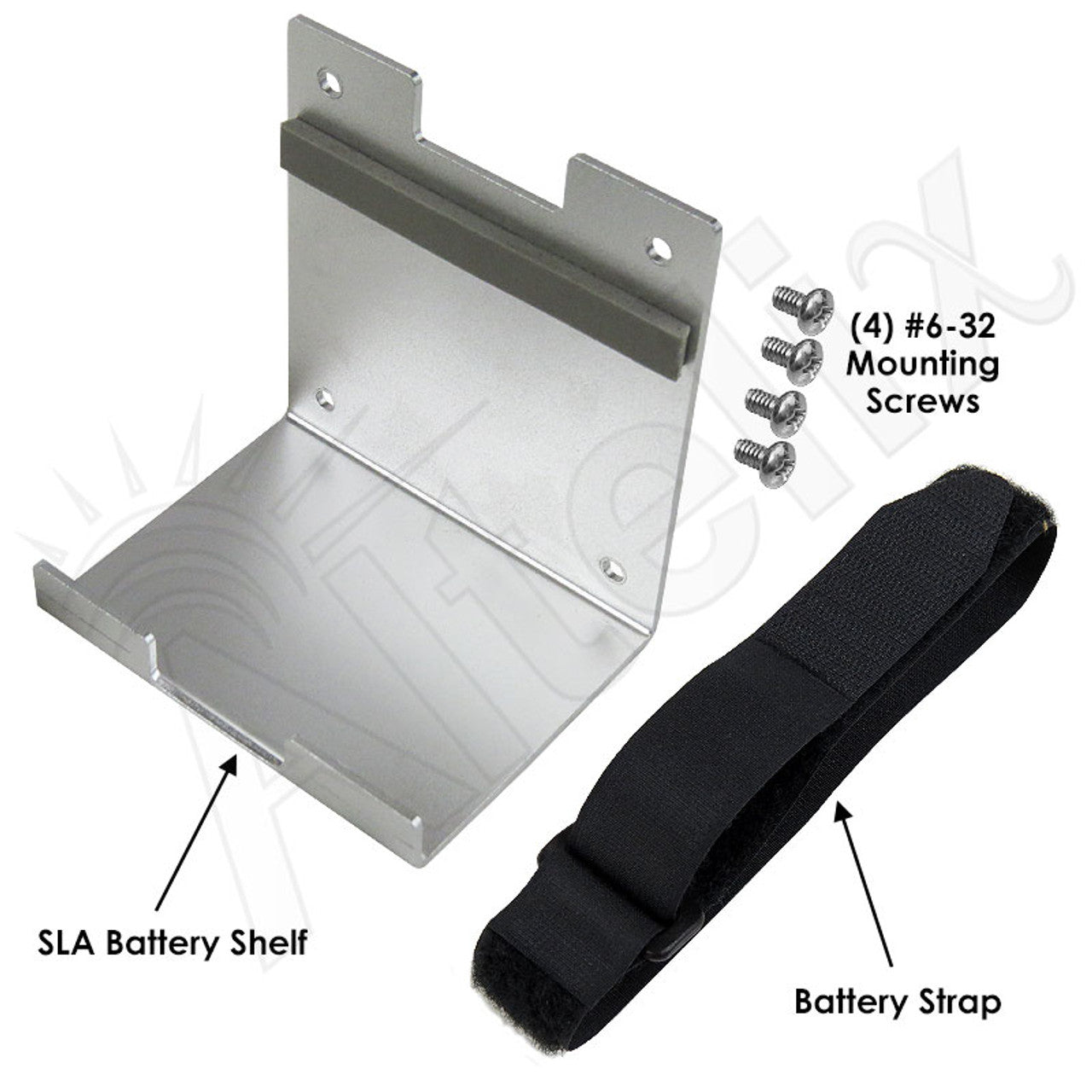Aluminum SLA Battery Shelf with Battery Strap | EnclosureHub