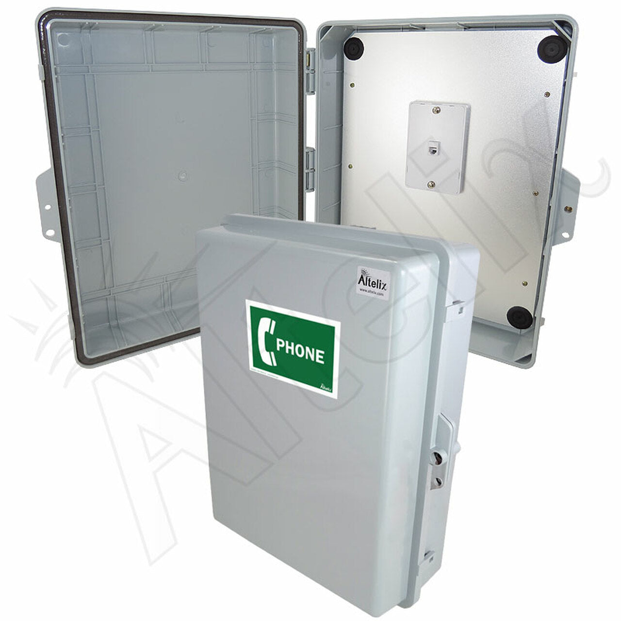 Altelix Weatherproof Phone Call Box 17x14x6 Gray | EnclosureHub